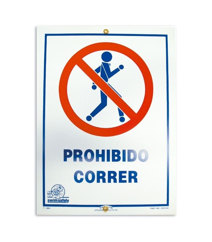 Cartel seguridad PROHIBIDO CORRER. 100692